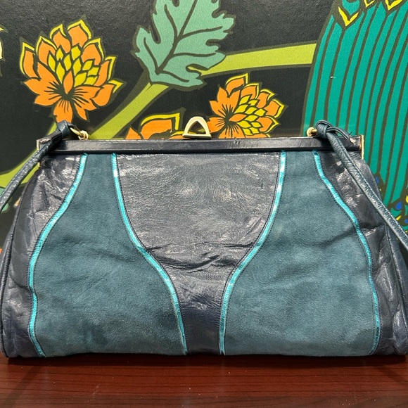 Bally | Bags | Bally Vintage Canada Navy Teal Leather Clutch Bag | Poshmark